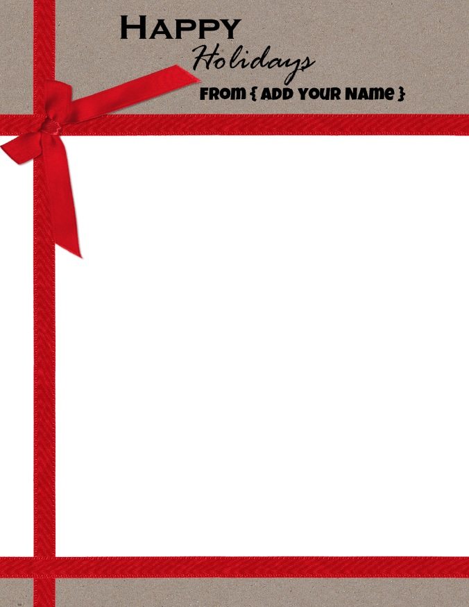 Free Personalized Christmas Stationery