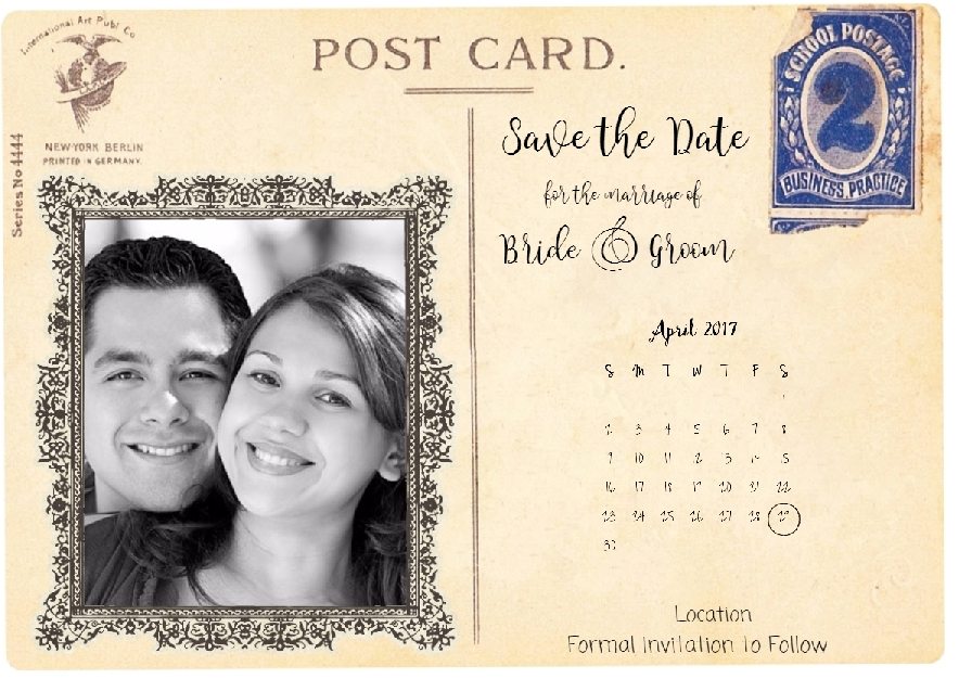 Vintage Save the Date Postcards (Free) - Customize Online
